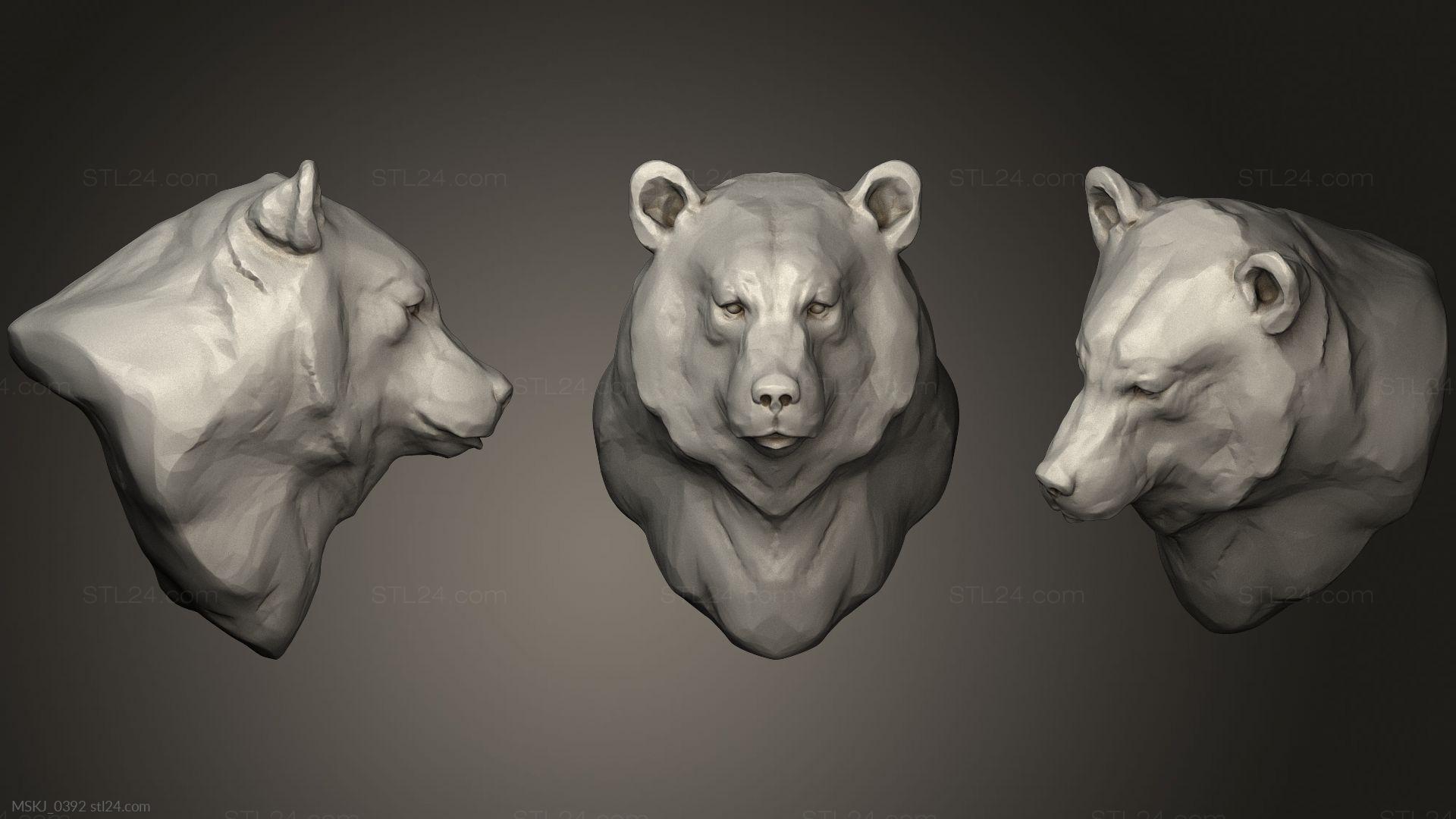 Masks and muzzles of animals - 3D stl models for CNC.